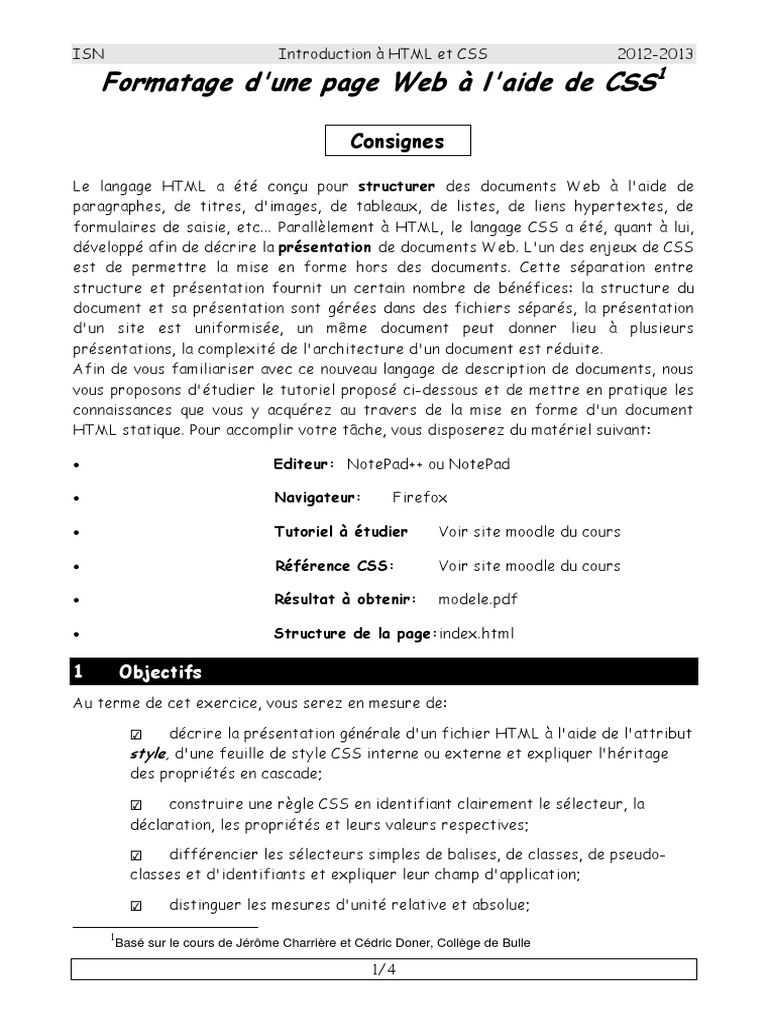 TP CSS | PDF | Feuilles de style en cascade | Html