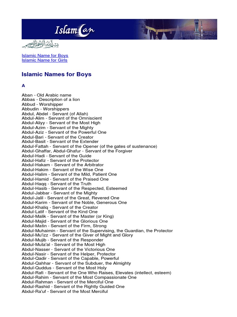 Islamic Names | PDF | Muhammad | Religion And Belief