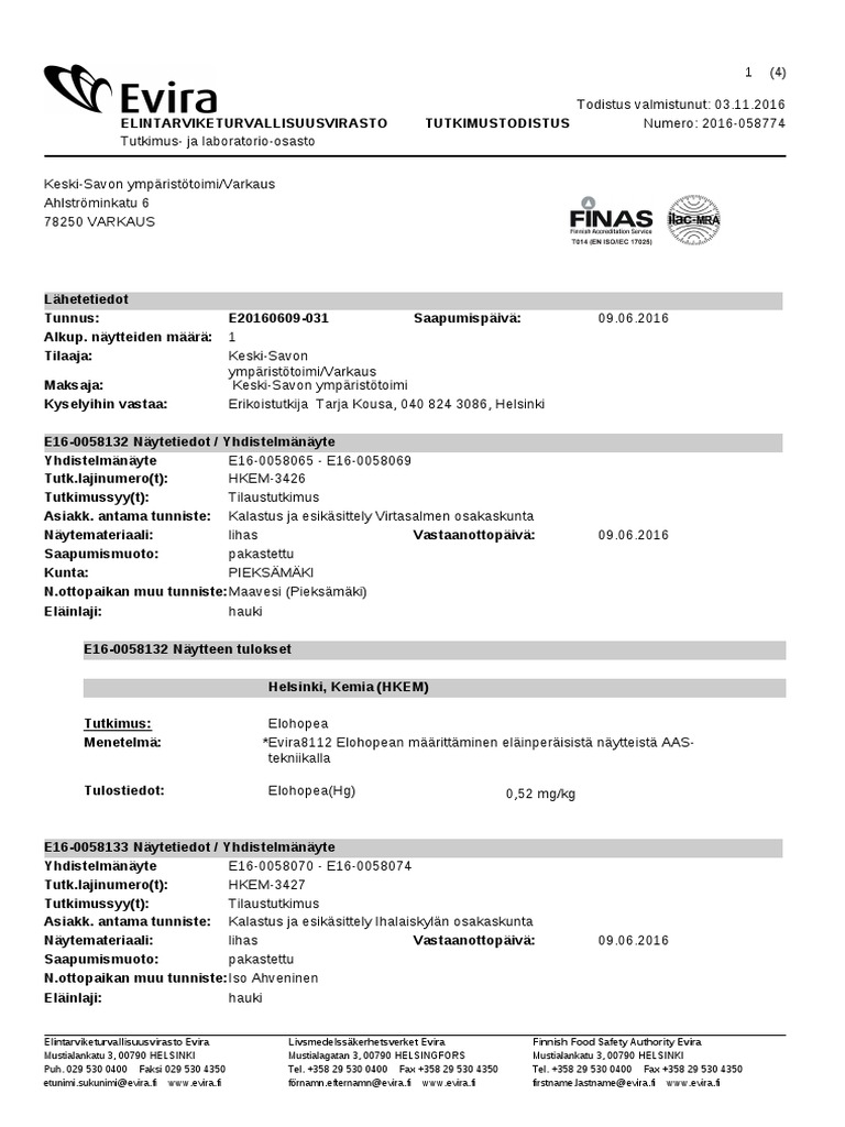 Elintarviketurvallisuusvirasto Evira Livsmedelssäkerhetsverket Evira ...