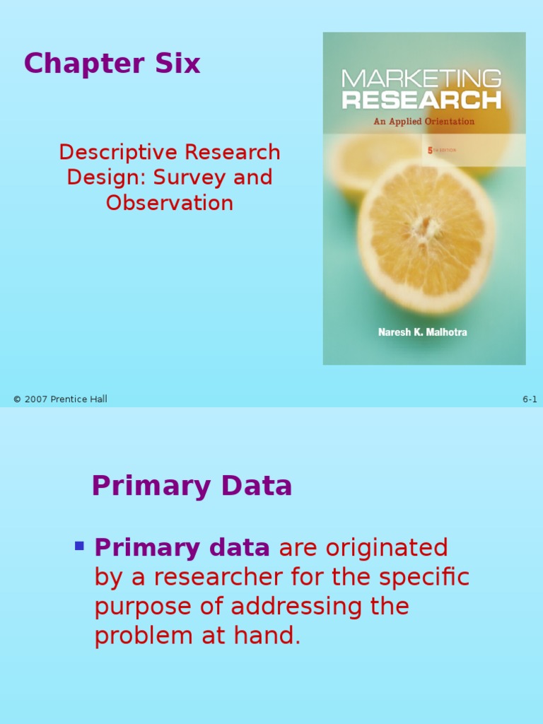 Chapter Six: Descriptive Research Design: Survey and Observation | PDF ...