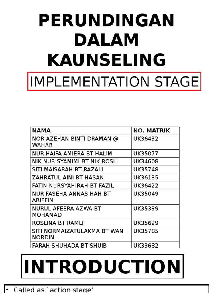 Stage 3 Implementation | PDF