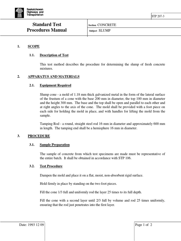 Slump Test Procedure and Sheet | Concrete | Building Engineering