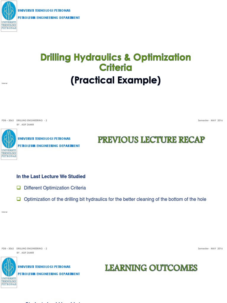CH4-3 Drilling Hydraulics Optimization Criteria (Practical Example ...