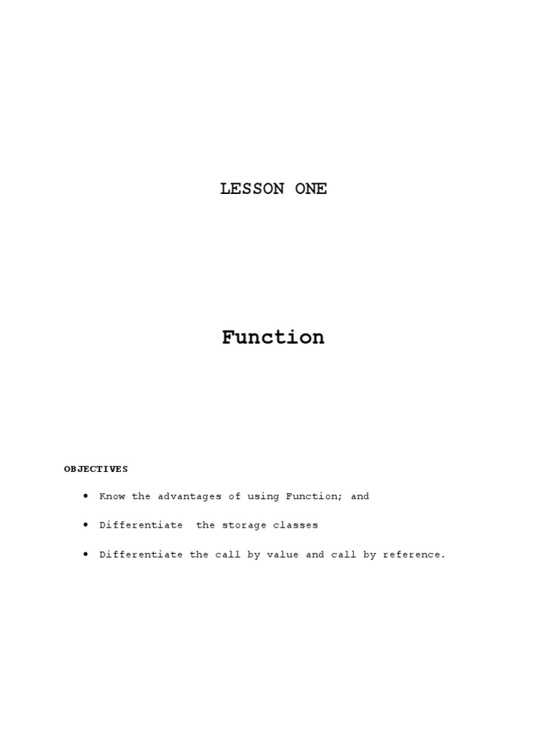 Lesson One Pdf Parameter Computer Programming Subroutine 7450