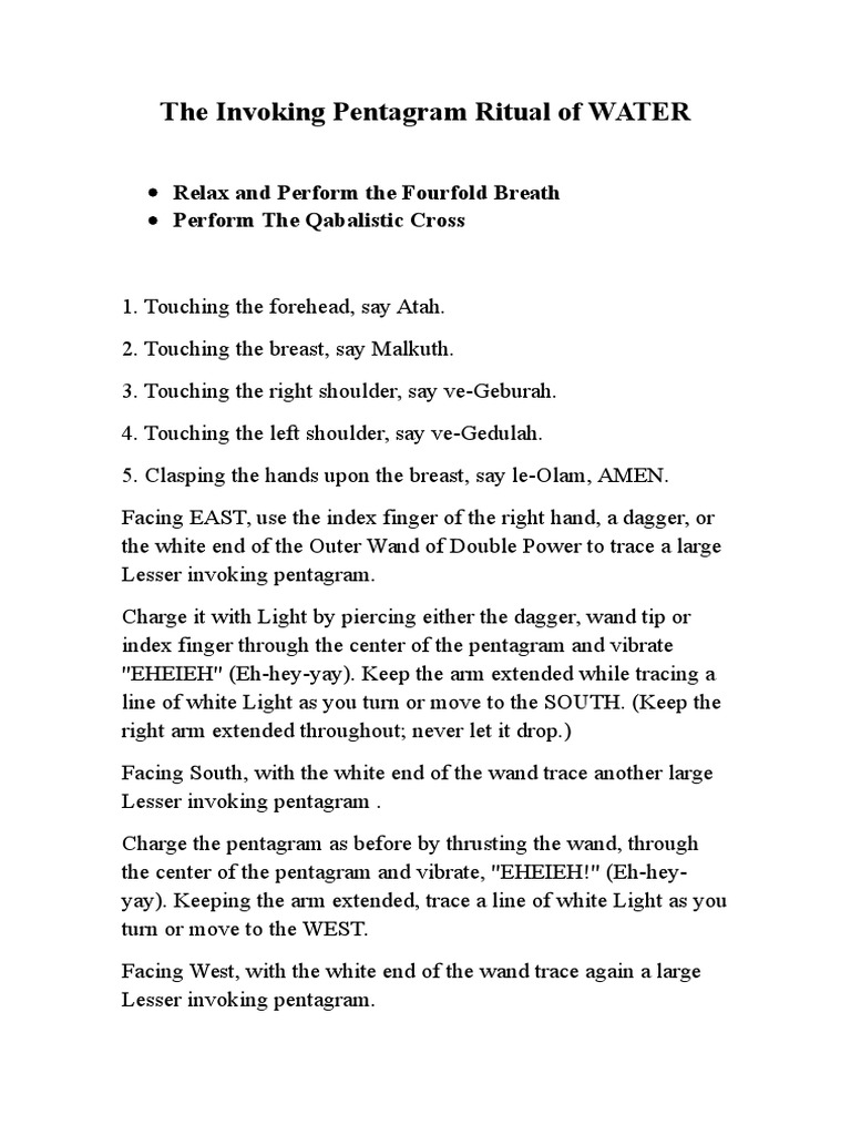 The Invoking Pentagram Ritual of WATER | Archangel | Religious Belief ...