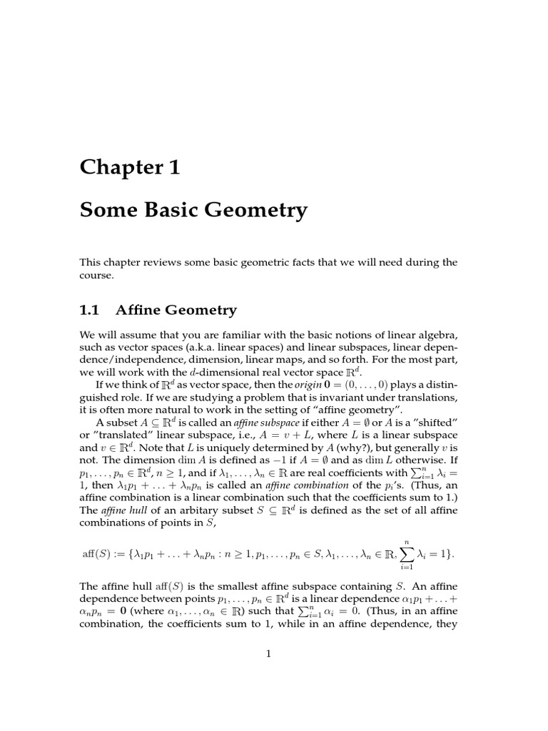 Basic Geometry | PDF | Norm (Mathematics) | Convex Set