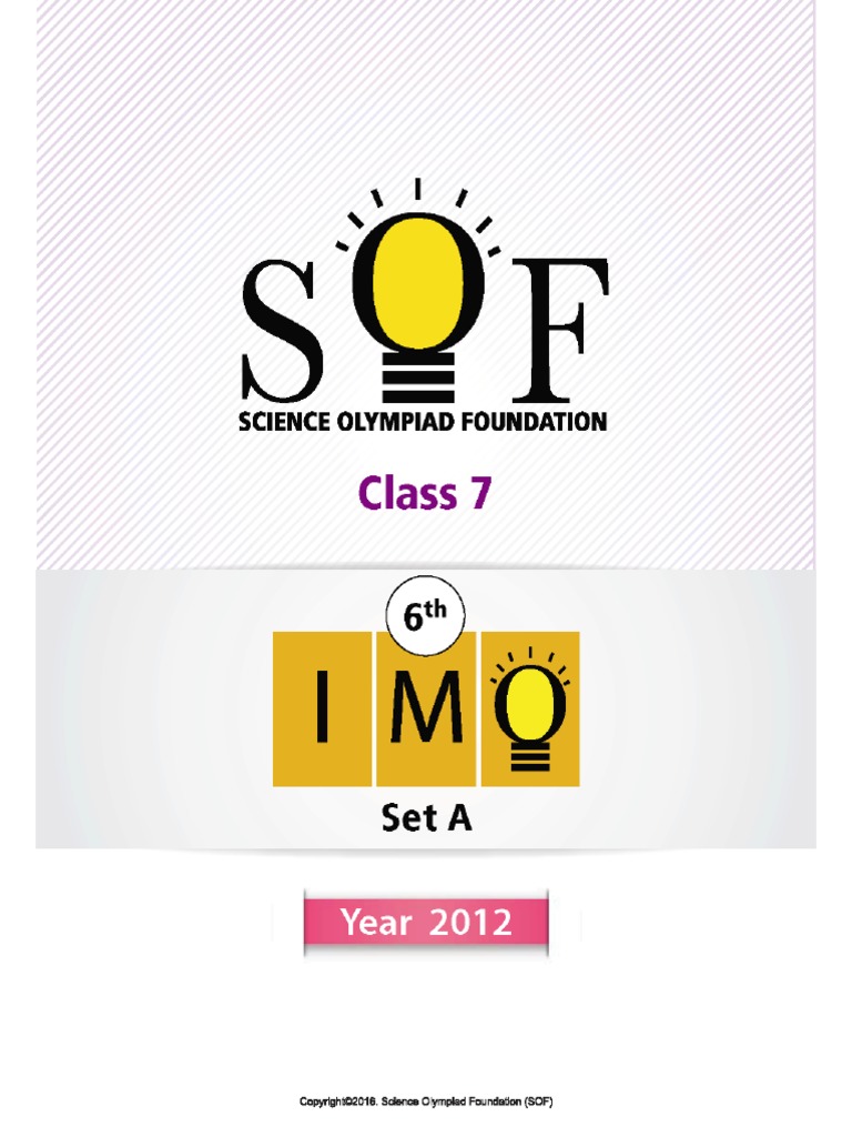 Class 7 Imo Year 2012 (B) | PDF