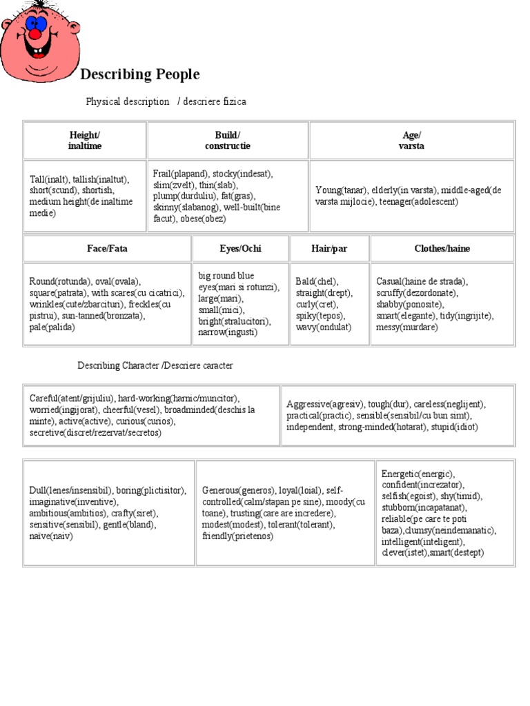 Describing Physical Appearance and Traits | PDF