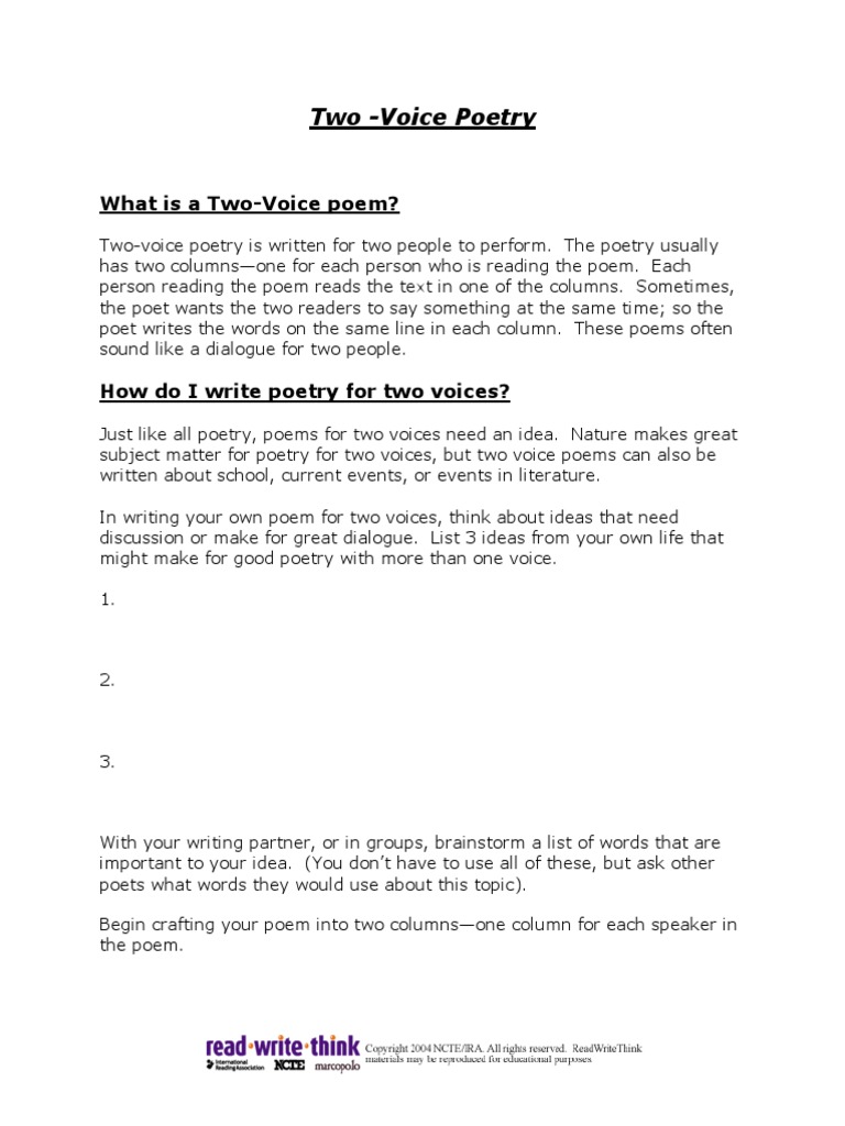 Two - Voice Poetry | PDF