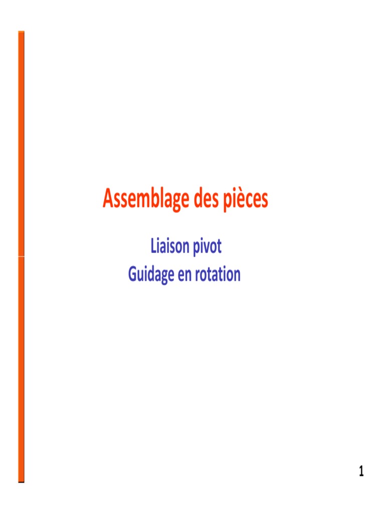 Liaison Pivot | PDF | Palier (mécanique) | Machine