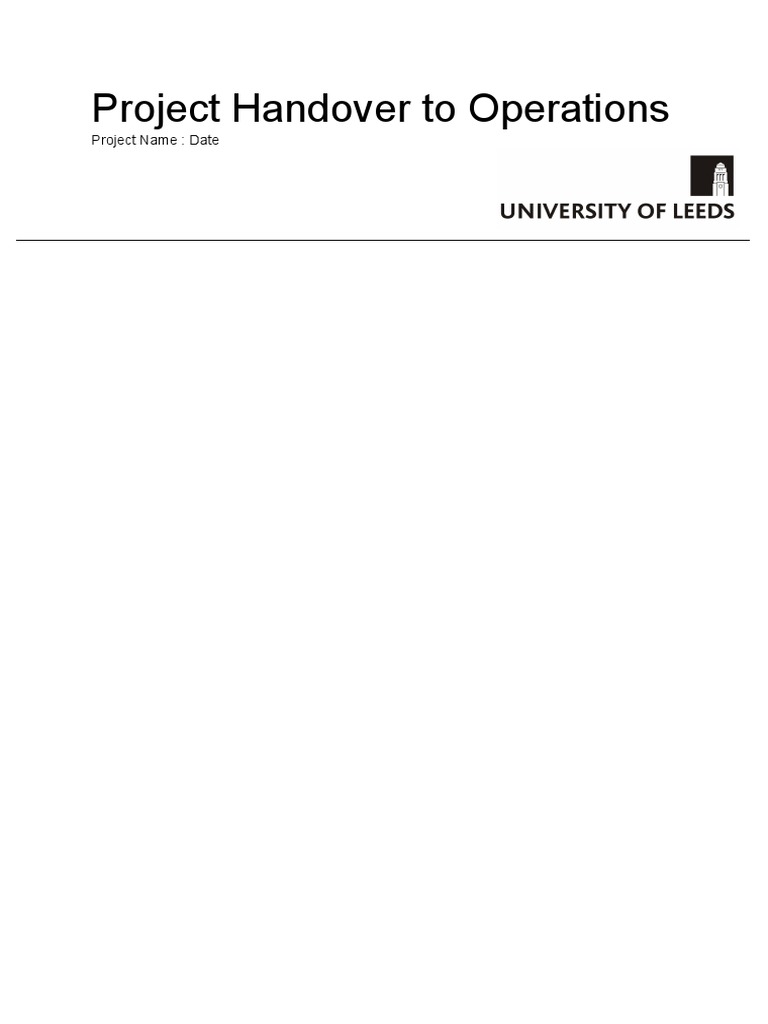 Project Handover V3.1 | PDF