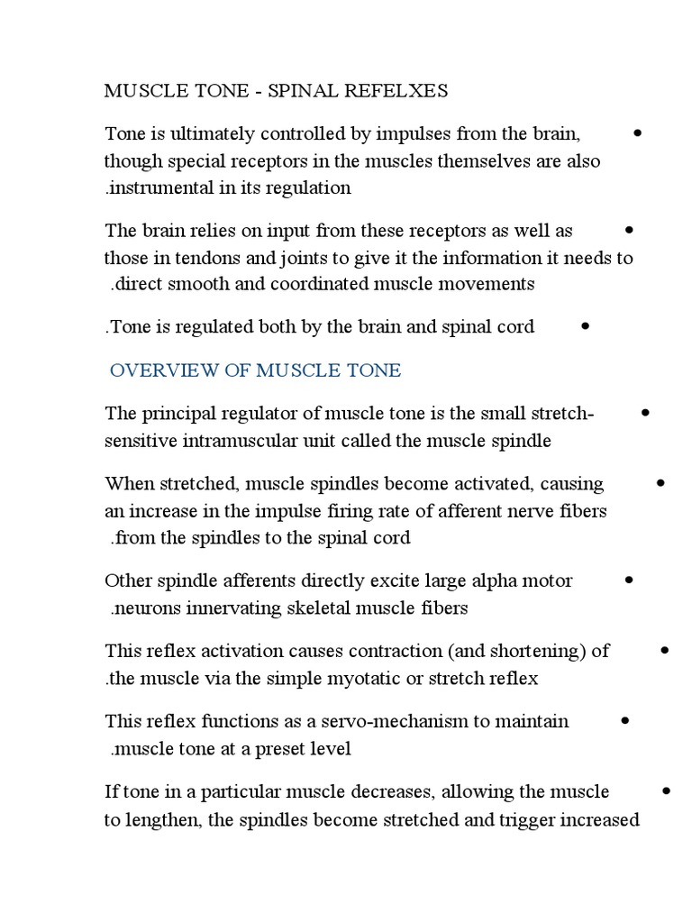 Muscle Tone Physiology | PDF | Motor Neuron | Muscle