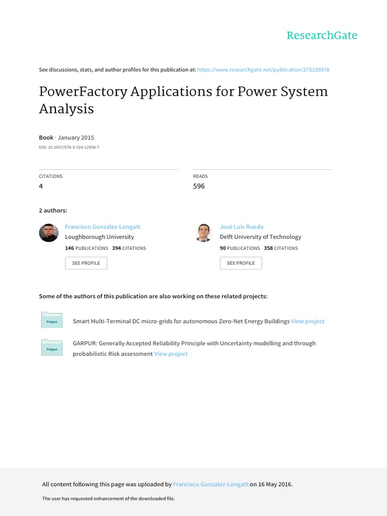 Powerfactory Applications For Power System Analysis: January 2015 | PDF