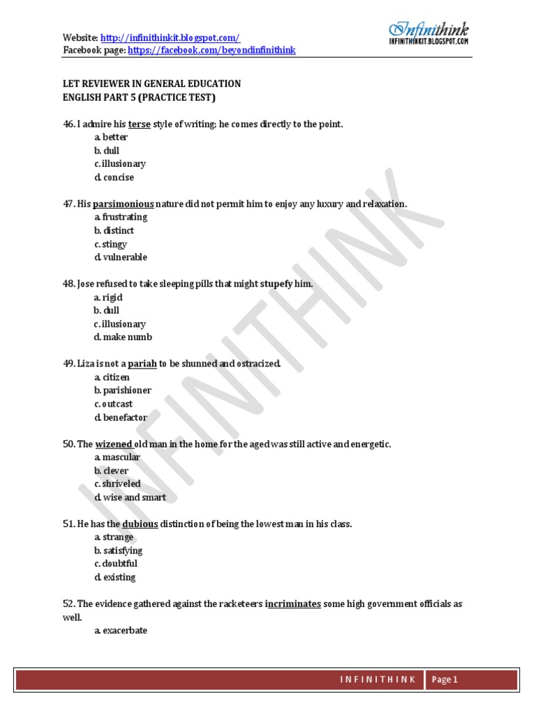 General Education English 5 | PDF