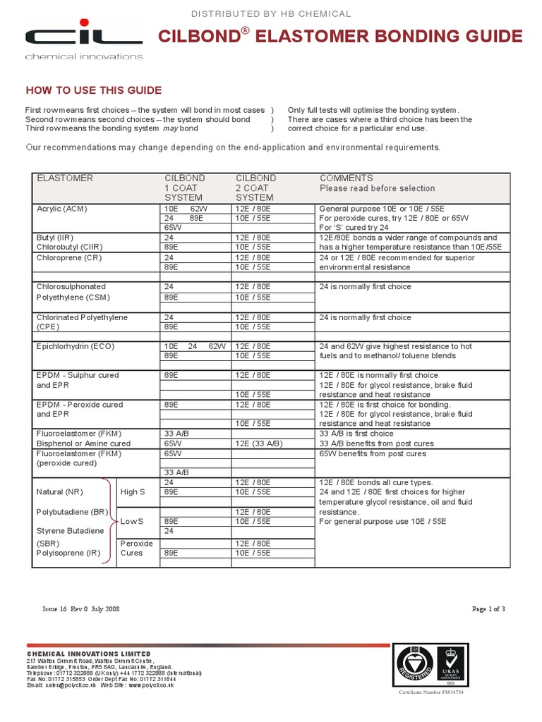 Cilbond Elastomer Bonding Guide | PDF