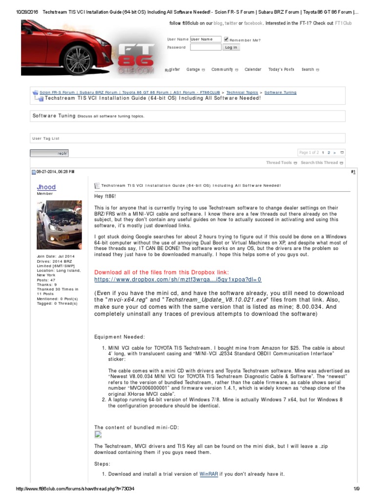 Techstream TIS VCI Installation Guide (.. | Download Free PDF | Internet Forum | Windows Registry