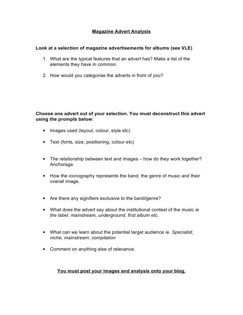 Magazine Advert Analysis for Albums | PDF | Art