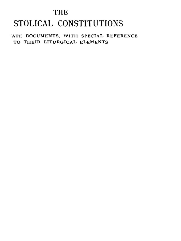 ECC The Apostolical Constitutions | PDF | Religious Behaviour And ...