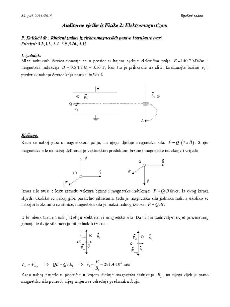 AV4 Elektromagnetizam Rijeseni Zadaci | PDF