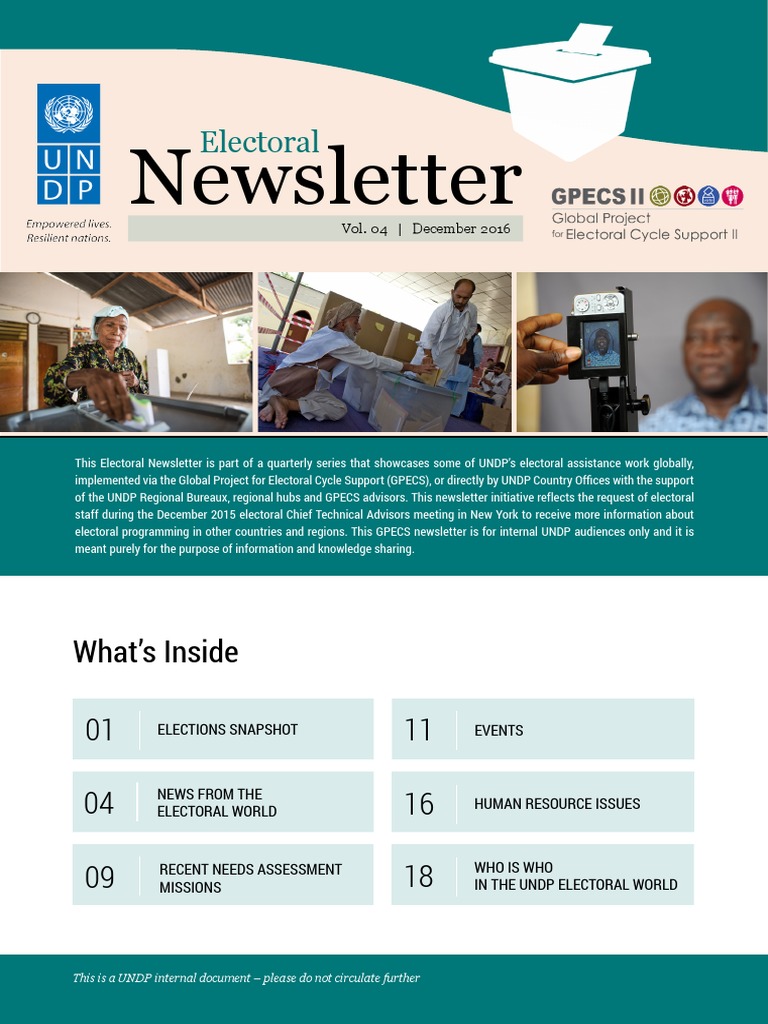 Electoral Newsletter - Vol 4 - Dec 2016 | PDF | Estonia | East Timor