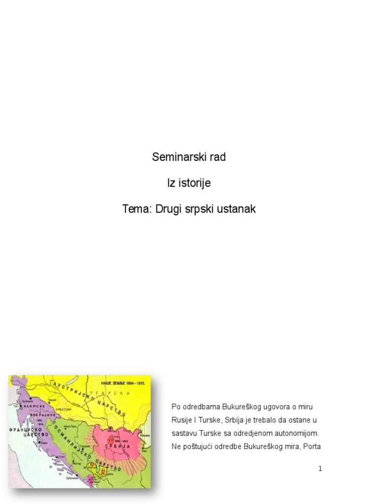 Drugi Srpski Ustanak | PDF