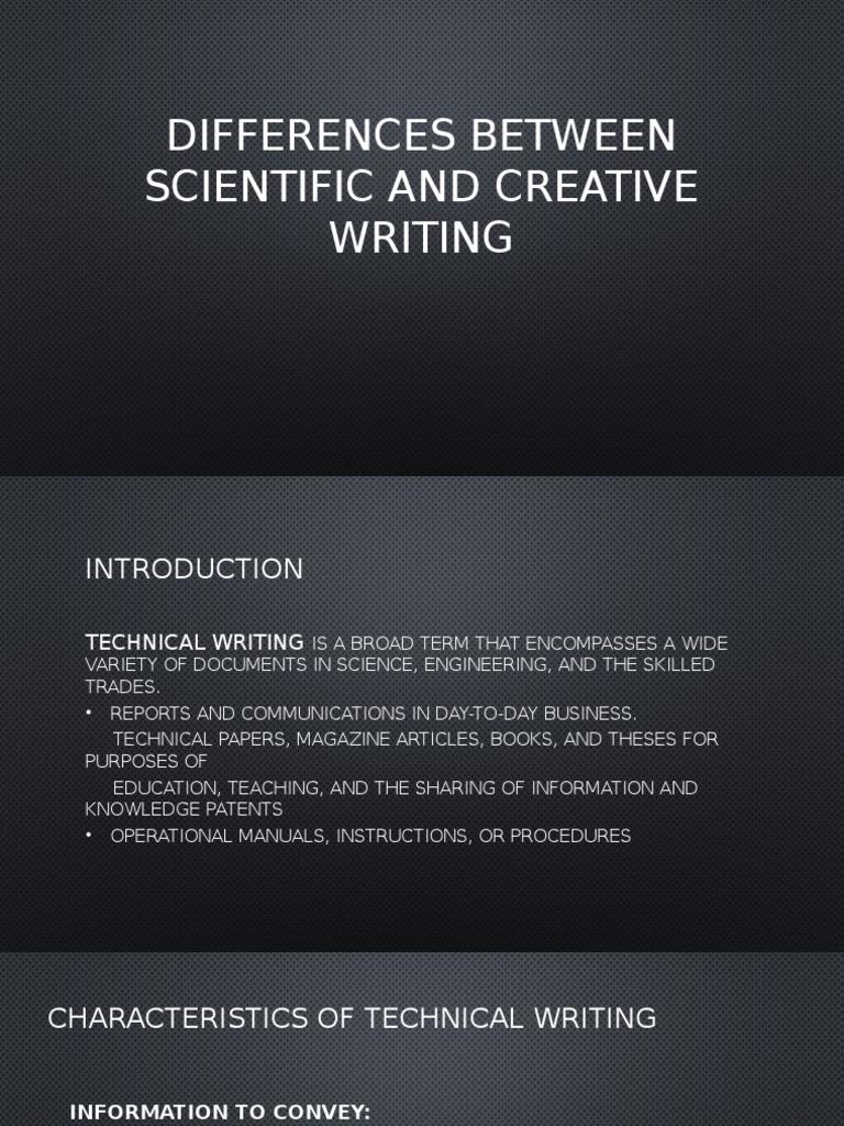 Differences Between Scientific and Creative Writing | PDF | Information ...