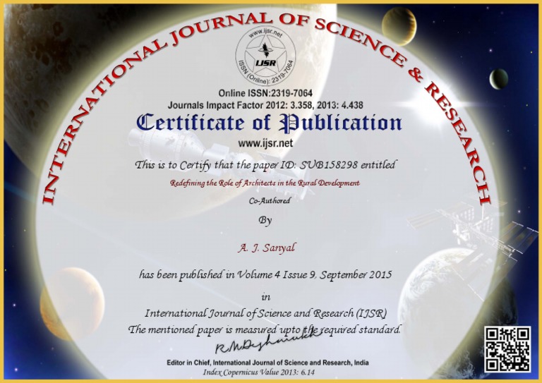 Architects in Rural Development: IJSR Publication | PDF | Science ...