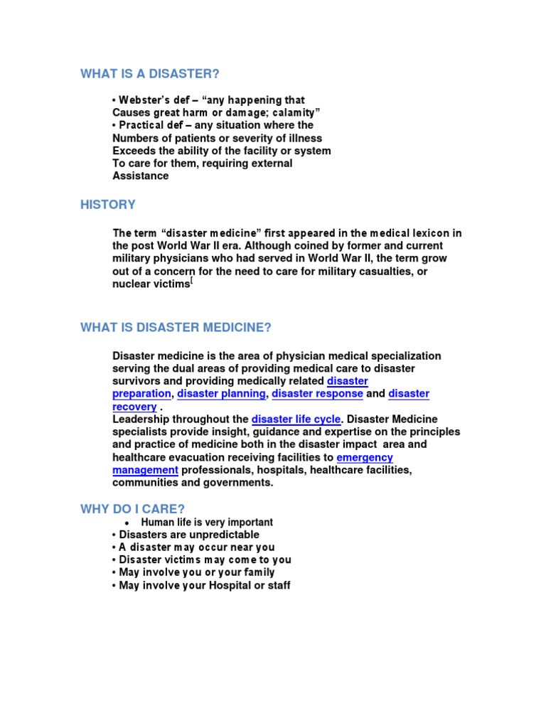 Disaster Medicine | PDF | Emergency Management | Health Sciences