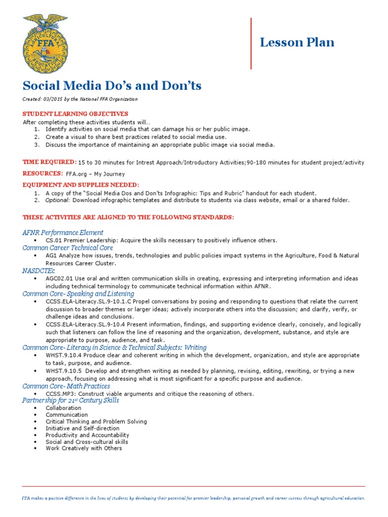 Social Media Do's and Dont's | PDF | Infographics | Social Media
