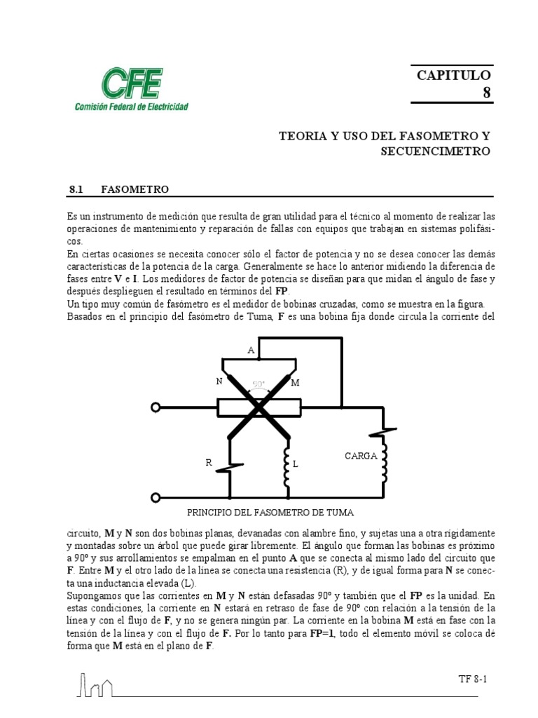 08 Teoría y Uso Del Fasometro y Secuencimetro | PDF | Corriente ...