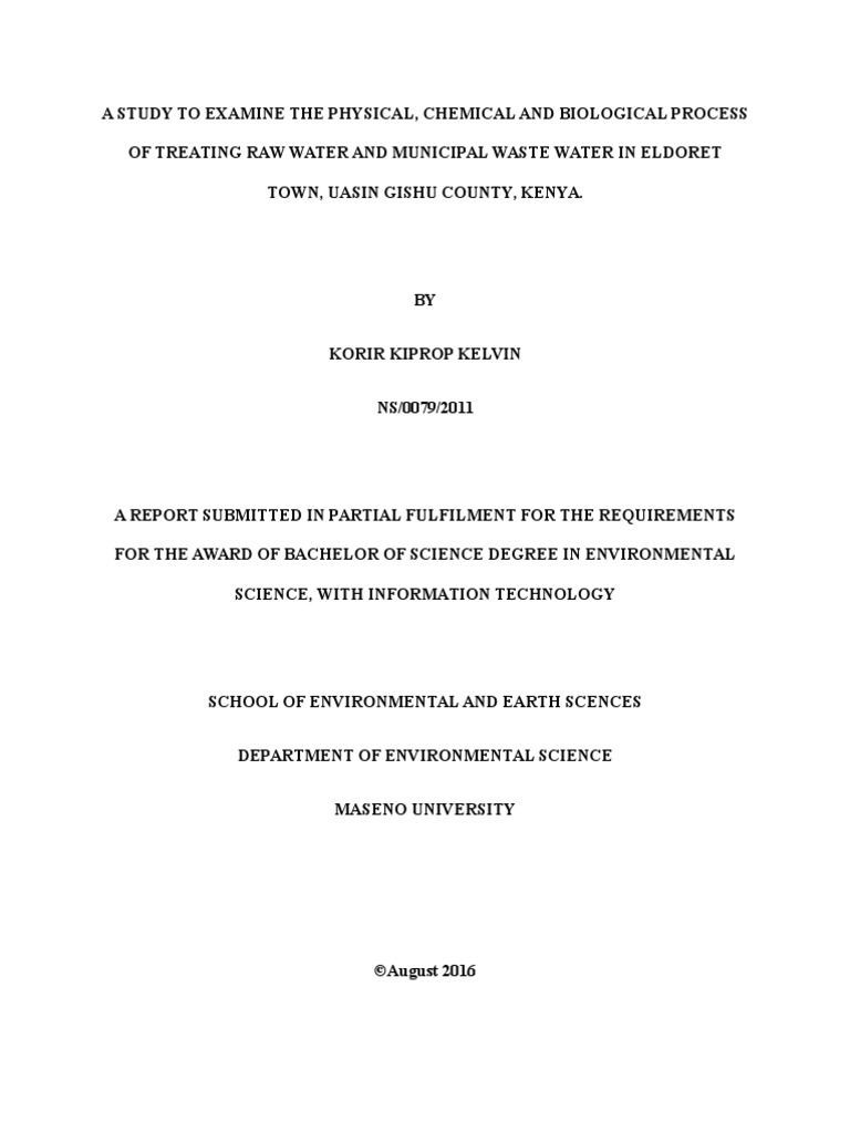 Eldoret Water and Sanitation Company Limited Report | PDF | Sewage ...
