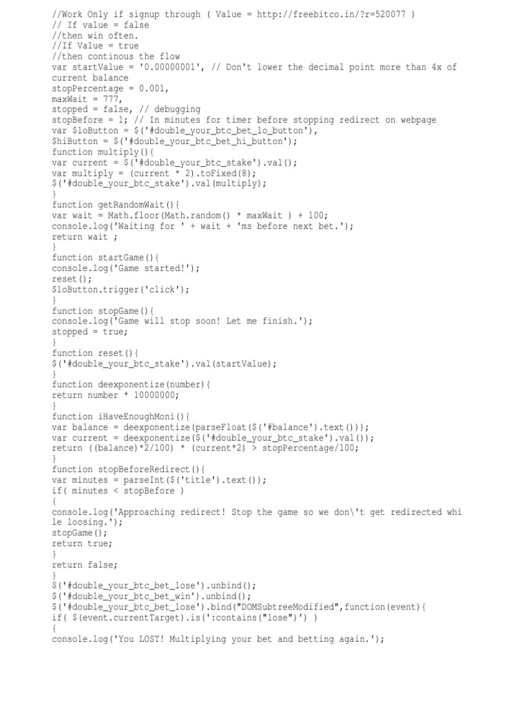 Freebitco - in Script | PDF Freebitco - in Script | PDF