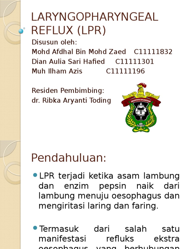 Laryngopharyngeal Reflux (LPR) | PDF