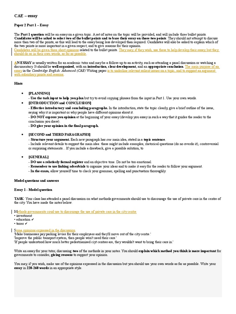 Sample Writing CAE | PDF | Essays | Clothing