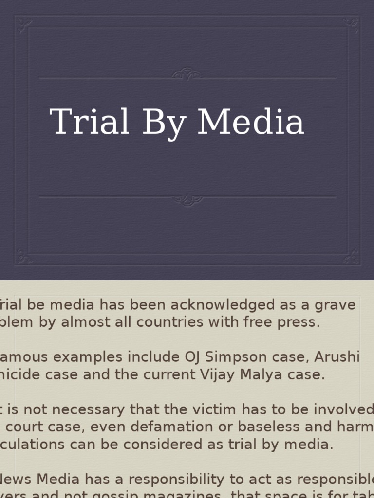 Trial by Media | PDF | News Media | Public Law