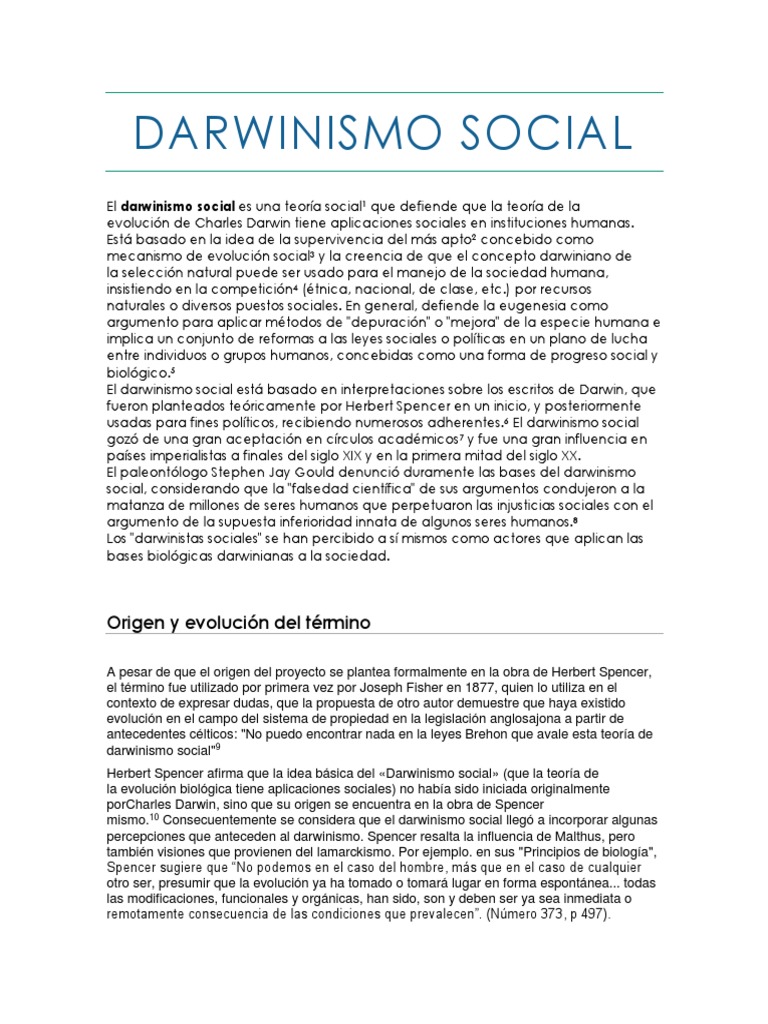 -Darwinismo-Social.pdf | Charles Darwin | Evolución