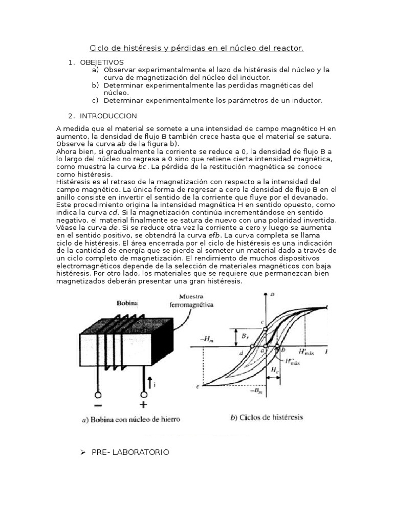Ciclo de Histéresis y Pérdidas en El Núcleo Del Reactor | PDF ...