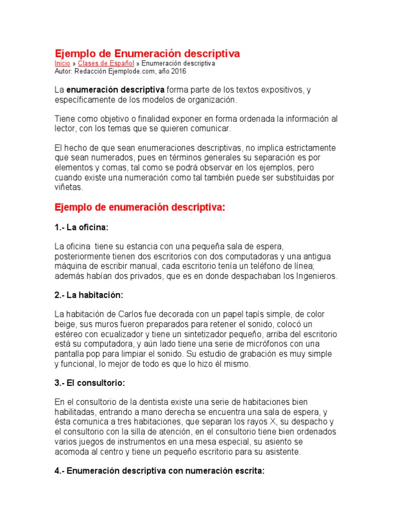 Enumeración descriptiva | Tecnología | Ciencia y Tecnología | Prueba ...