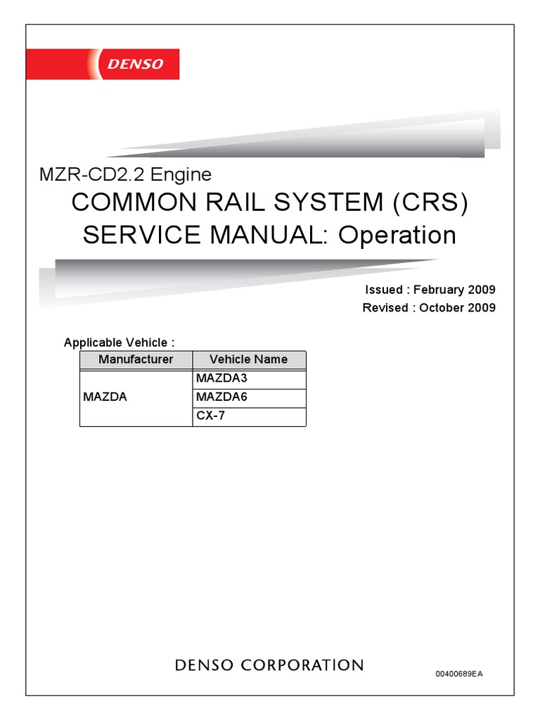 Mazda 3 6 MZR-CD2.2 Engine | PDF | Throttle | Fuel Injection