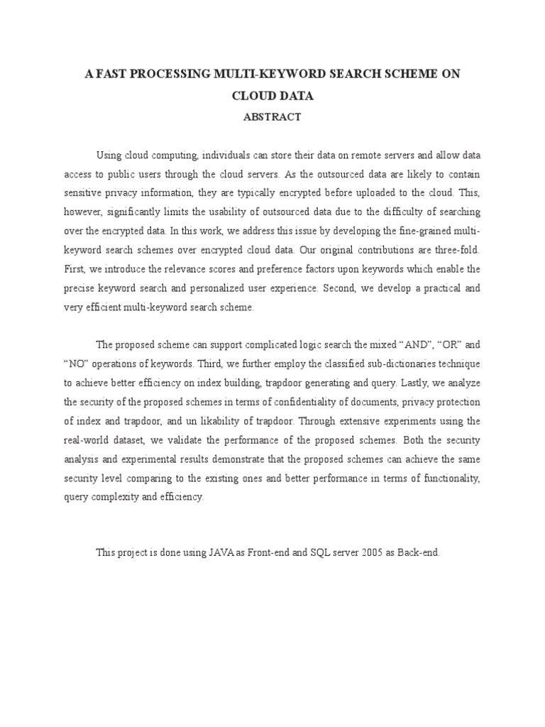 A Fast Processing Multi | PDF