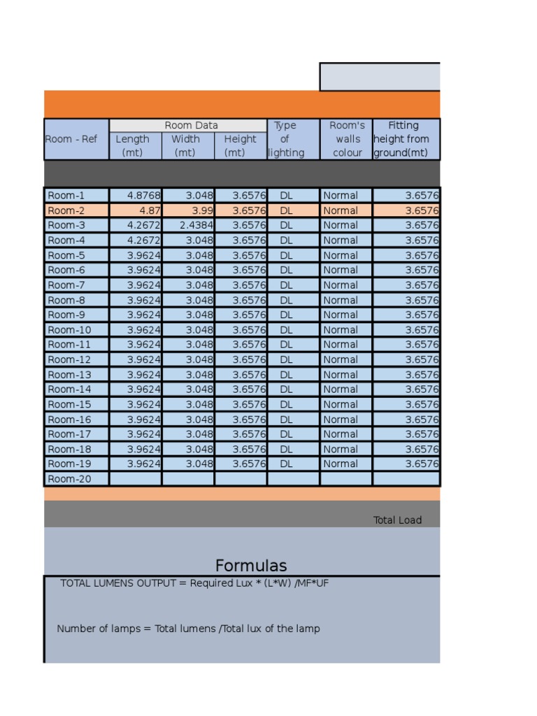Lighting Calculation | PDF | Compact Fluorescent Lamp | Lighting
