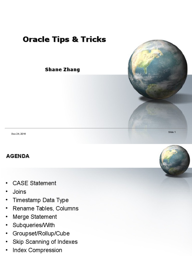 Oracle Tips & Tricks | PDF | Database Index | Data