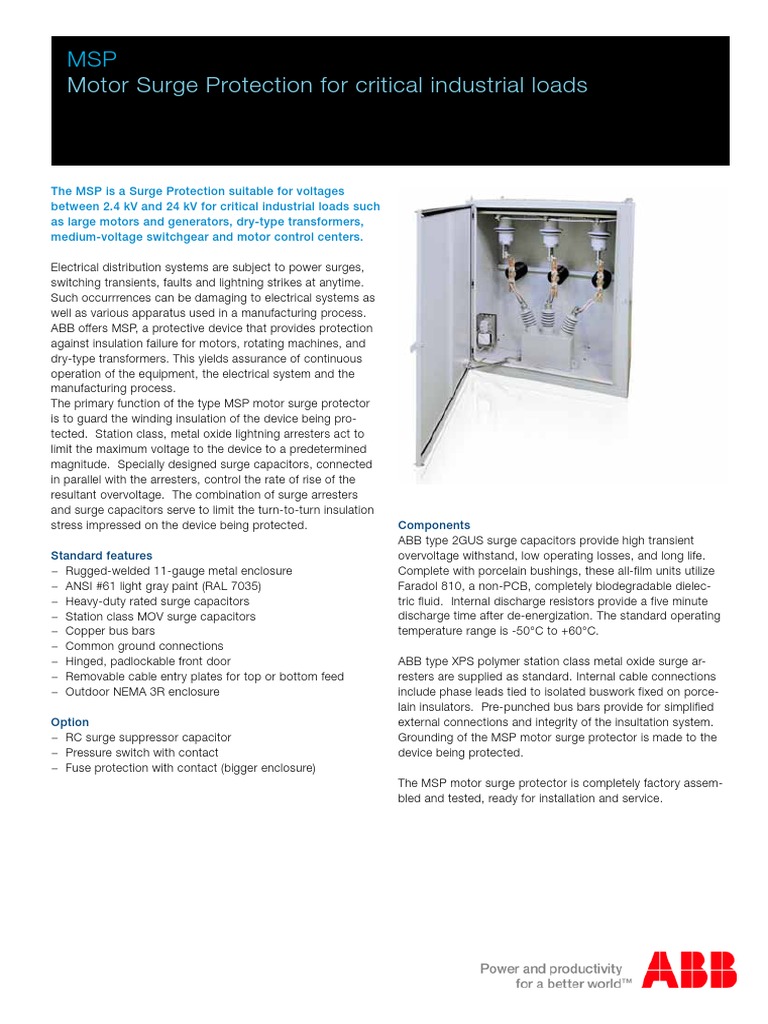 ABB Motor Surge Protection Units - MSP - 2GUZ3101-Rev1 | PDF ...
