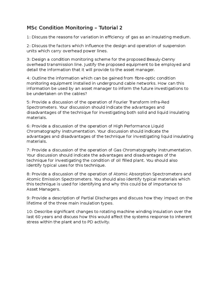 MSC Condition Monitoring - Tutorial 2 | PDF