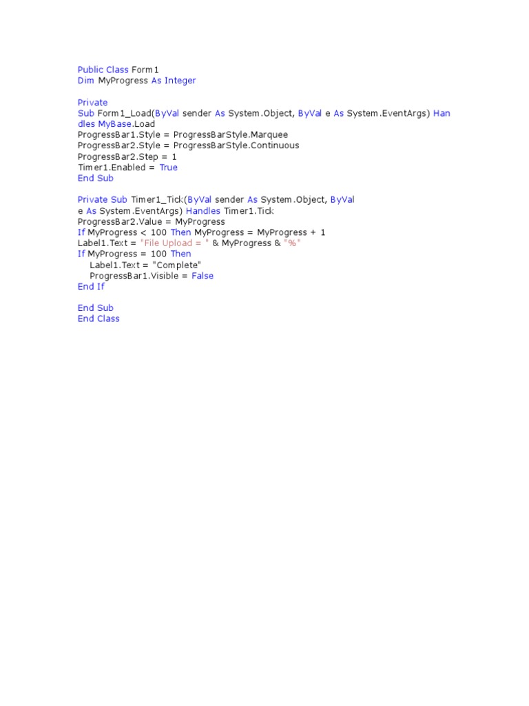 Public Class Dim As Integer Private Sub Byval As Byval As Han Dles Mybase | PDF | Teaching ...