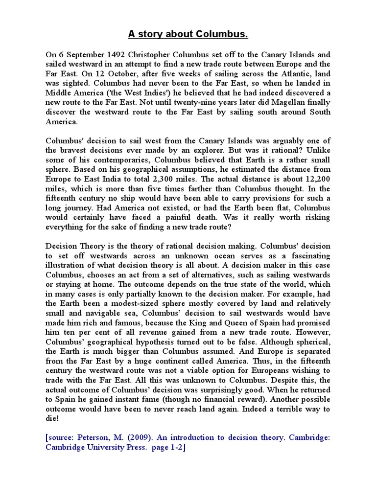 A Story About Columbus | PDF | Christopher Columbus | Geography