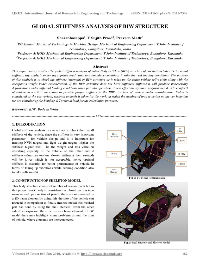 Global Stiffness Analysis of Biw Structure | PDF | Bending | Stiffness