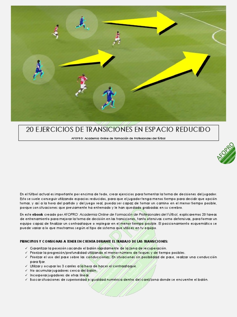 20 Ejercicios de Contraataque en Espacio Reducido | Delantero ...