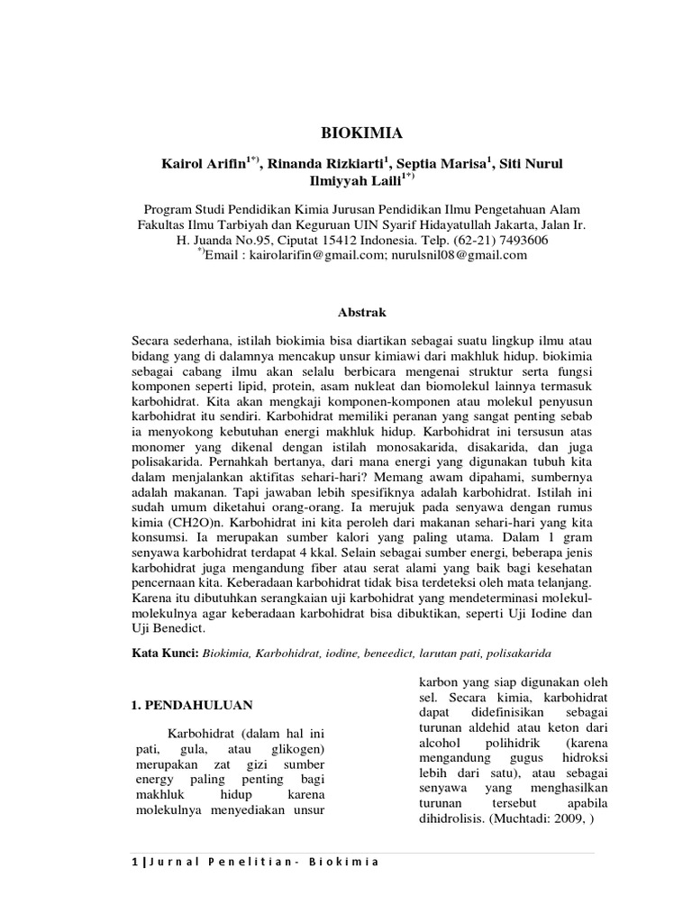 Jurnal Biokimia PDF | PDF