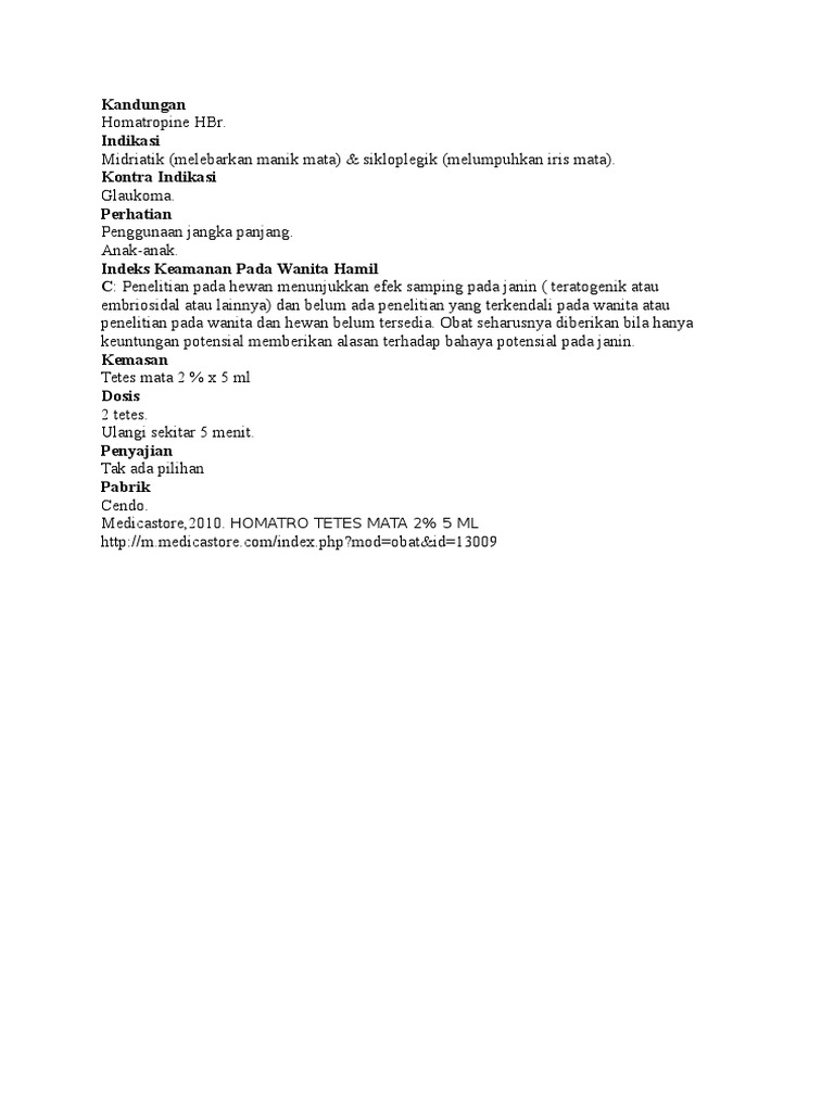 Homatropin HBR | PDF